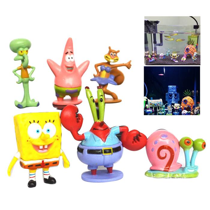 Jual Fuwen®6 Buah Dekorasi Ornamen Mobil Mainan Model Kartun Spongebob ...
