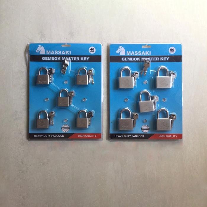 Jual Gembok MASTER Key 40 50 60 Masaki 5 Pcs Gembok Gudang / Toko ...