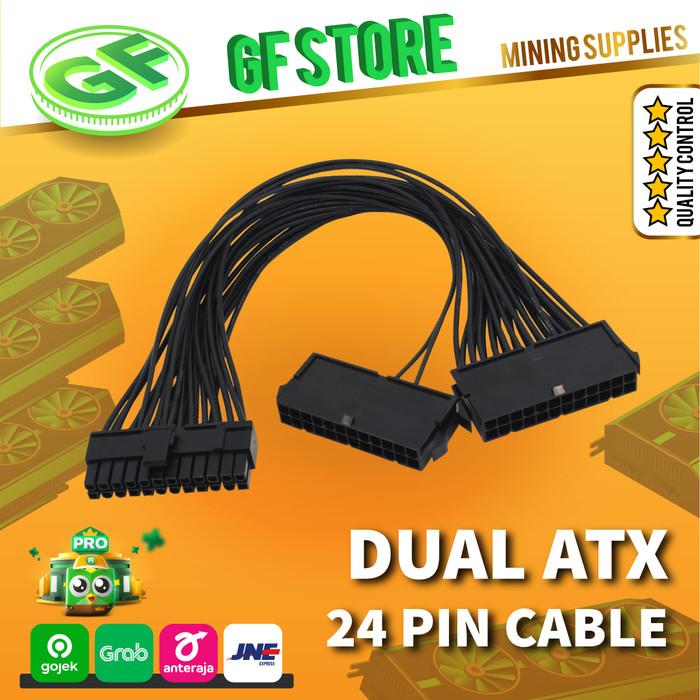 Promo Dual PSU Power Supply 24 Pin ATX Connector - Kabel 24Pin ATX ...