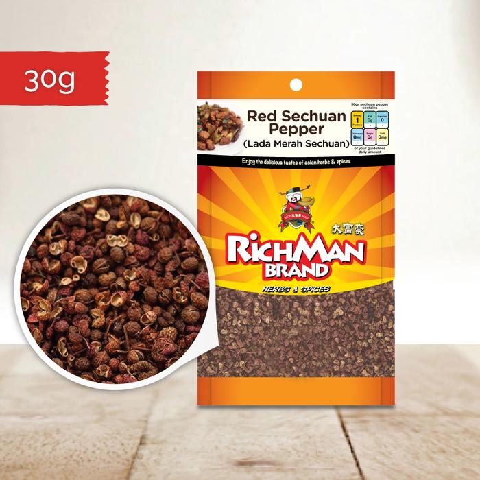 Jual RichMan Brand Red Sechuan Pepper ( Lada Merah Sechuan ) 30 gr ...