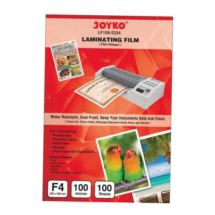 Jual (100 Pcs) Plastik Laminating Glossy JOYKO Folio F4 FC (22.5 x 34 cm) - Jakarta Barat ...