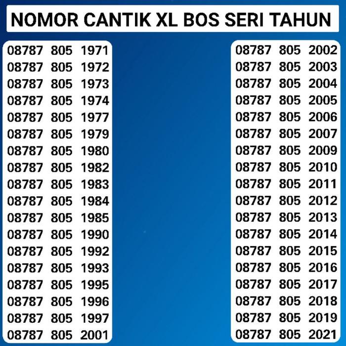 Jual NOMOR CANTIK XL KARTU PERDANA SIMCARD BOS SERI TAHUN LAHIR Limited ...