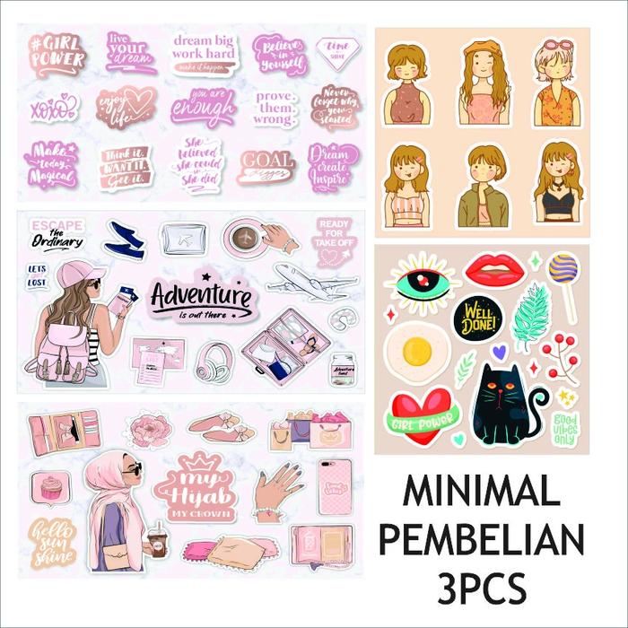 Jual Stiker Aesthetic untuk Laptop Helm Buku Estetik Tumblr Lucu ...