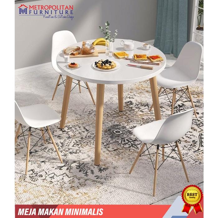 Jual Meja Makan Cafe Minimalis Modern Dining Table - PUTIH-BULAT-60 ...