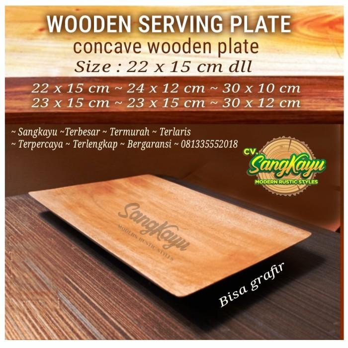Jual Wooden serving plate 22x15Cm Piring saji kayu cekung tray nampan ...