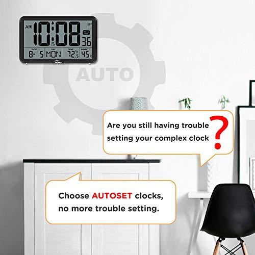 Promo WallarGe Auto Set Digital Wall Clock Battery Operated,Desk Clocks ...