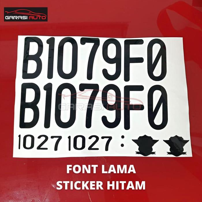 Promo Stiker Plat Nomor Mobil Hitam Sticker Font Terbaru Dasar Putih ...