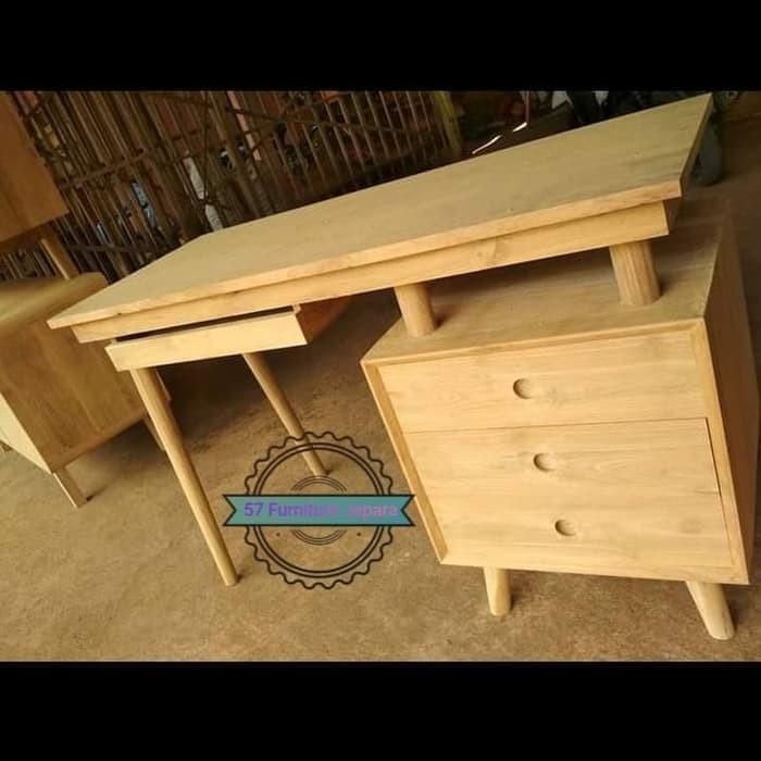 Jual Meja Kerja Jati Mentahan/Meja Tulis Belajar - Meja Kantor Laci ...