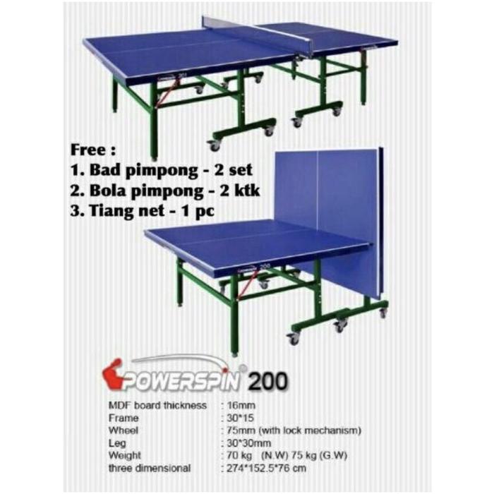 Jual MEJA PINGPONG TENIS MEJA POWER SPIN POWERSPIN 200 - Kota Tangerang Selatan - edhit02242 ...