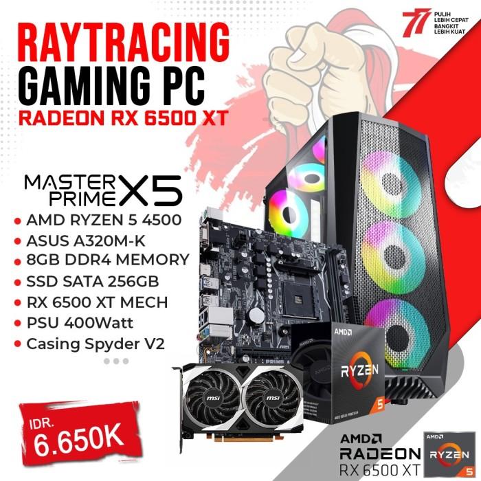Jual PC Gaming Rakitan AMD RYZEN 5 4500 With RADEON RX 6500 XT 4GB ...