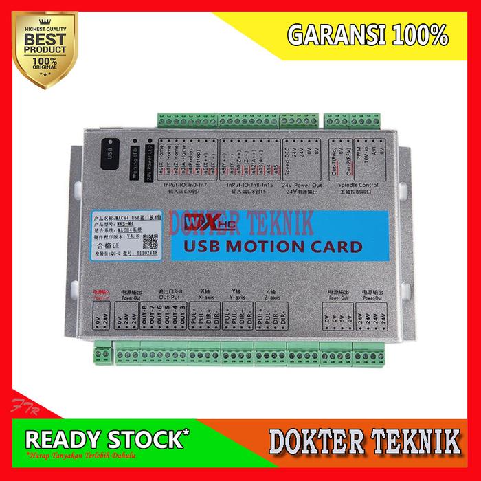 Jual Mach4 CNC 4 Axis Motion Control Card USB 2MHz Breakout Board ...