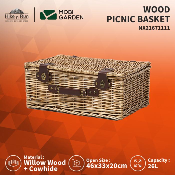 Promo Keranjang Piknik Mobi Garden NX21671111 Wood Picnic Basket Cicil ...
