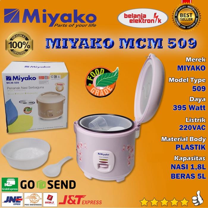 Jual Rice Cooker MIYAKO MCM 509 Penanak Nasi Magic Com 1.8 Liter 3 in 1 ...