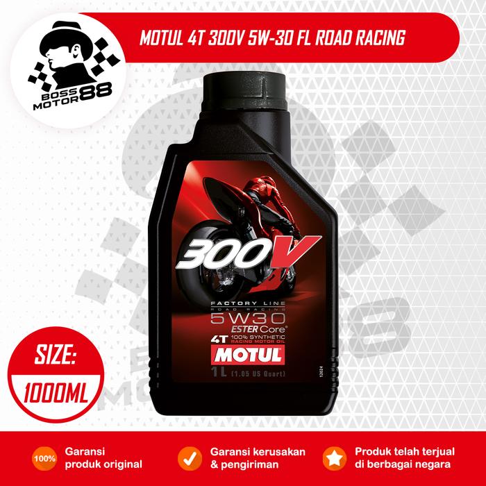 Jual MOTUL 4T 300V 5W-30 Factory Line Road Racing 1L Oli Mesin Motor ESTER CORE Original ...