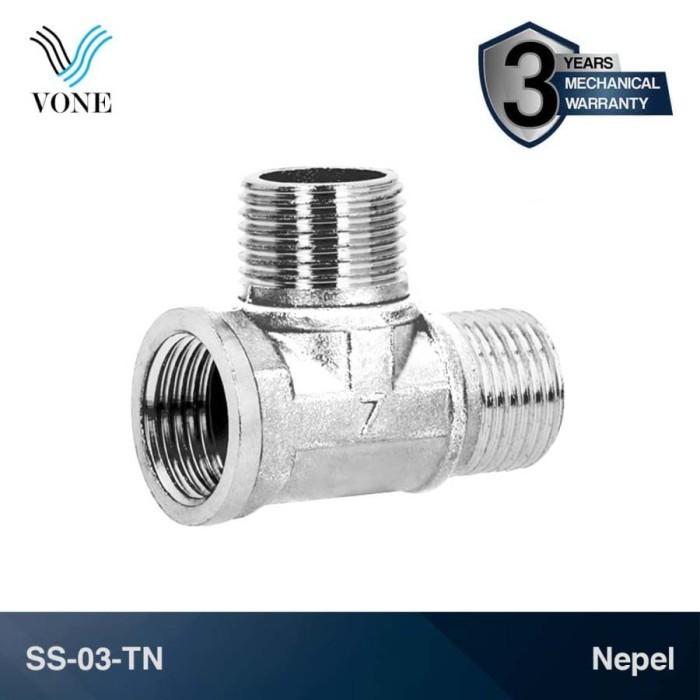 Jual VONE SS-03-TN Nepel T 1/2" M x 1/2" M x 1/2" F Sambungan Keran ...