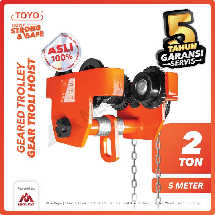 Promo Geared Trolley / Gear Troli Hoist 2 Ton x 5 Meter TOYO Cicil 0% ...