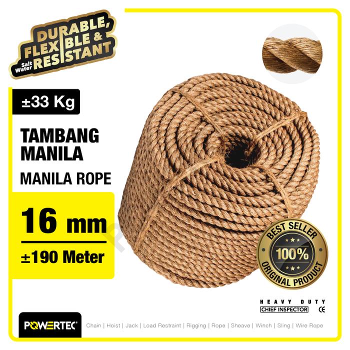 Promo Tali Tambang Manila Rope 16mm x 190m x 33kg Tampar Dadung ...