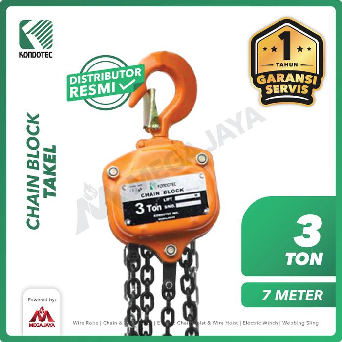 Promo Chain Block / Takel 3 Ton x 7 Meter KONDOTEC Cicil 0% 3x ...