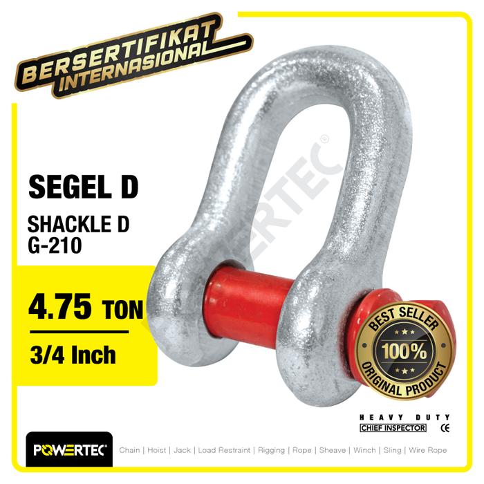 Jual Shackle D G210 4.75 Ton - 3/4" Segel Dee Screw Pin POWERTEC ...