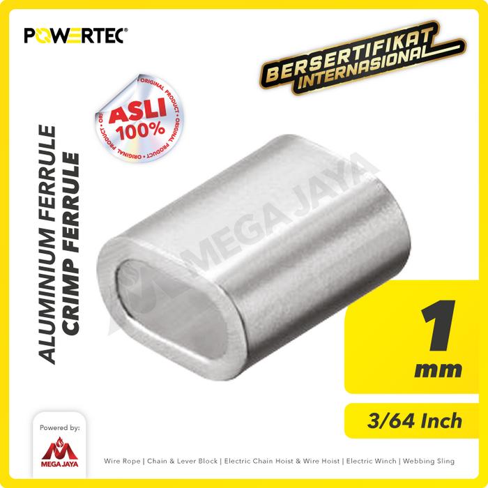 Jual Aluminium Ferrule / Crimp Ferrule 1mm POWERTEC - Jakarta Pusat ...