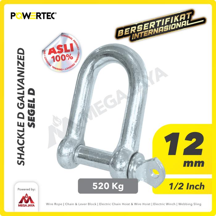 Jual Shackle D Galvanized 12 mm - 1/2" POWERTEC Segel Dee Galvanis ...