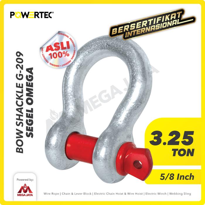 Promo Bow Shackle Omega G209 3.25 Ton - 5/8" POWERTEC Segel Screw Pin - Jakarta Pusat - megajaya ...
