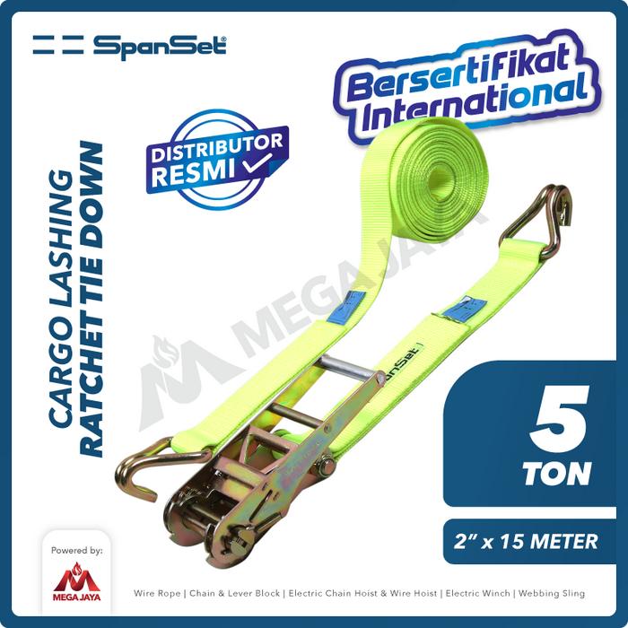 Promo Ratchet Tie Down Cargo Lashing Belt 2" x 15M Pengikat Barang ...