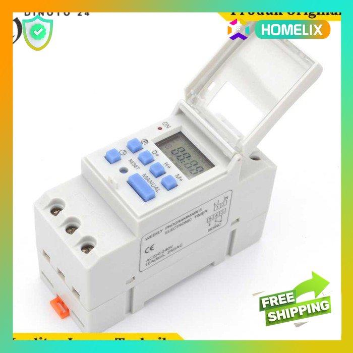 Jual Saklar Waktu Otomatis Digital Timer Time Switch Relay 16A 220V AC ...