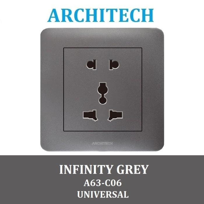 Jual ARCHITECH INFINITY A63-C06 GREY Stop Kontak - Colokan Universal - Jakarta Utara - ARCHITECH ...