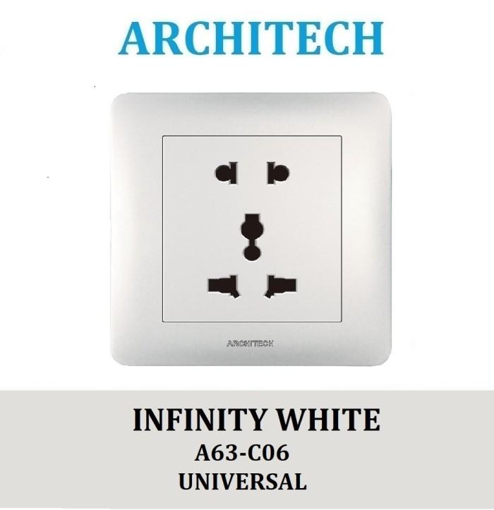 Jual ARCHITECH INFINITY A63-C06 WHITE Stop Kontak - Colokan Universal - Jakarta Utara ...
