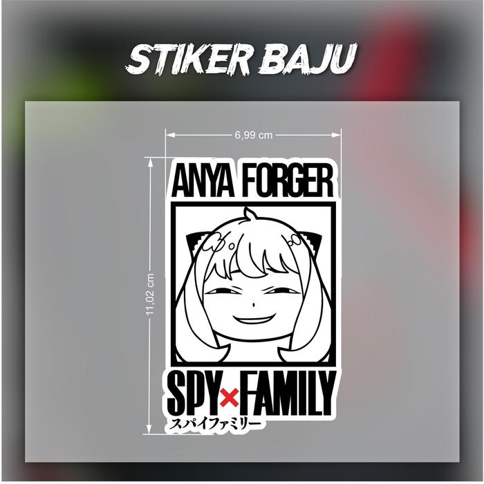 Promo STIKER BAJU DTF IRON PATCH ANYA FORGER SABLON SATUAN STICKER DIY KAOS - Kab. Bandung Barat ...