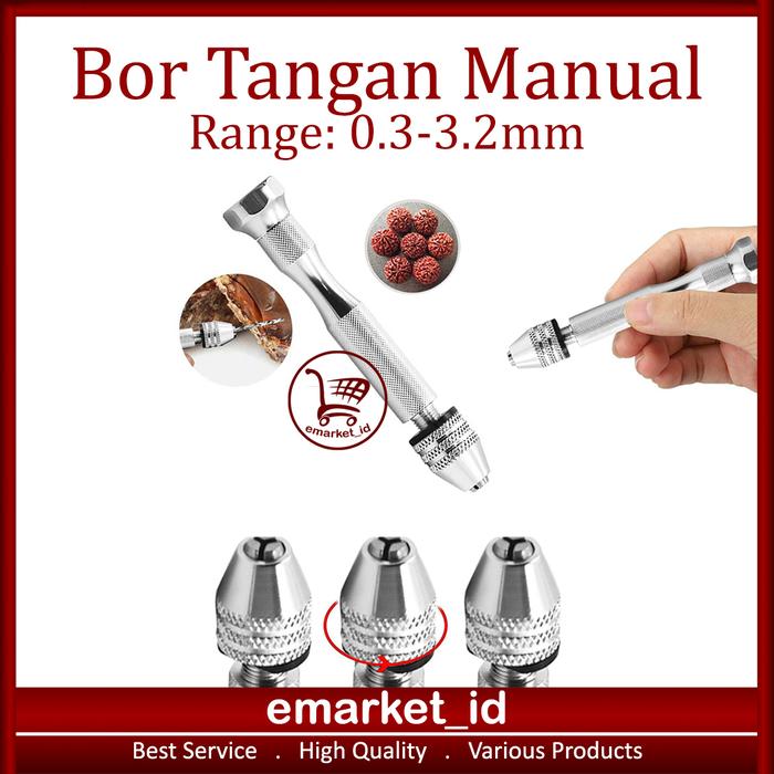 Jual Bor Tangan Manual 0.3-3.2mm / HSS Twist Drills Kecil Mini Portable ...