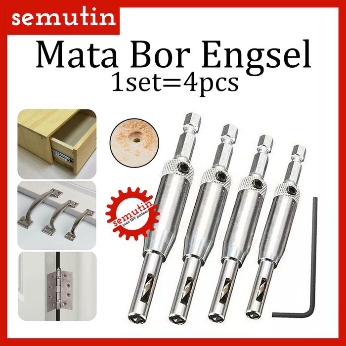Jual Mata Bor Engsel 4 in 1 / Centering Drill Bit Pintu Kayu / Center ...