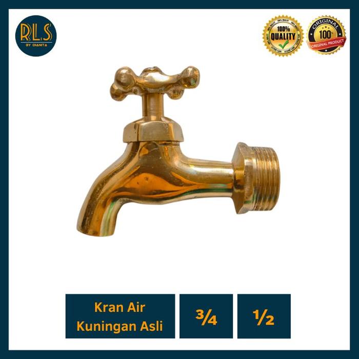 Jual Kran Air Kuningan Uk.1/2" 3/4 Inch Keran Model Baling Putar - Kab ...