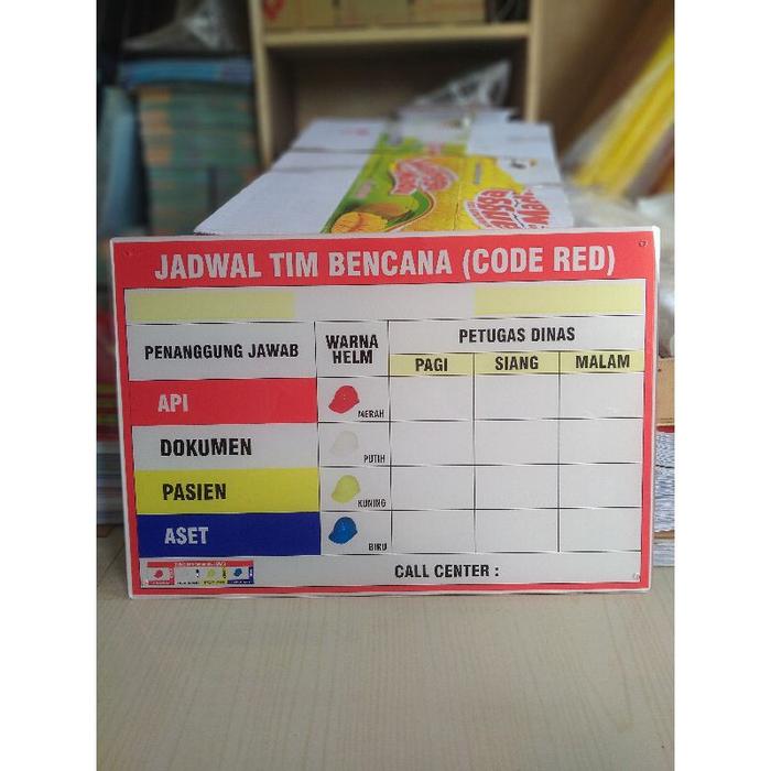 Jual Promobesar Jadwal Tim Bencana (code Red) Papan Siaga Bencana Blt08 ...