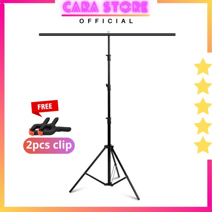 Jual Stand Background Foto Studio T-Shape Tiang Backdrop Green Screen ...