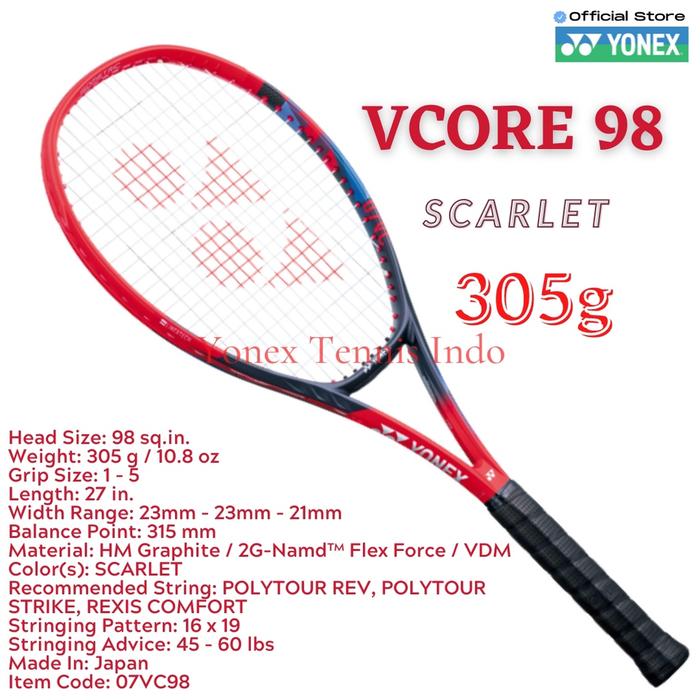 Jual Yonex VCORE 98 - 305 gram Scarlet - racket tennis - Jakarta ...
