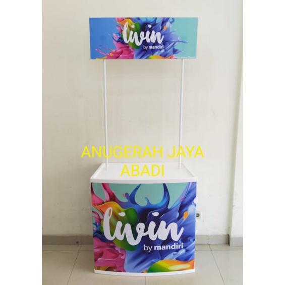 Jual MEJA BOOTH CUSTOM CETAK BANK MANDIRI Event Desk PVC - Jakarta ...