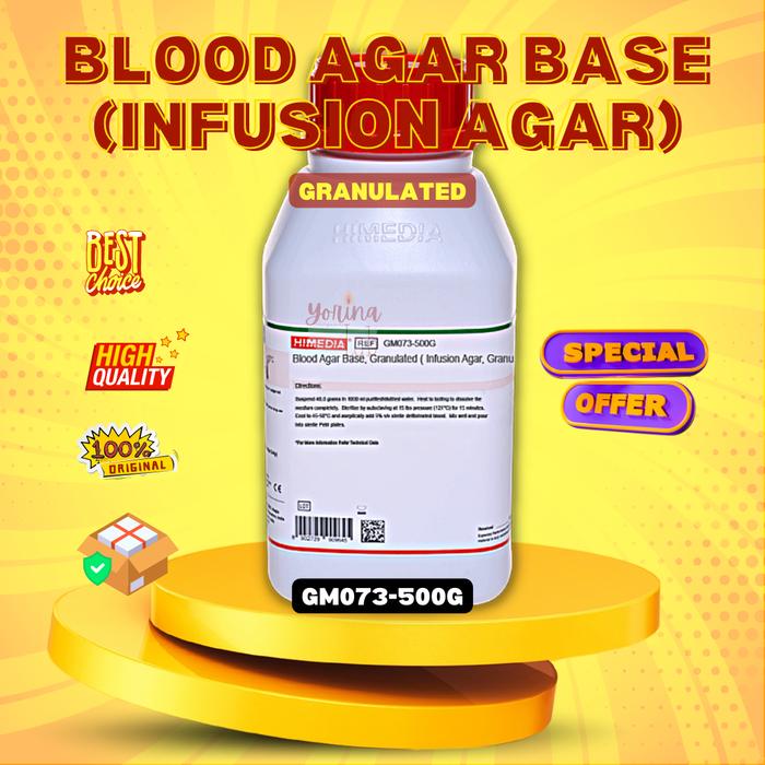 Jual Blood Agar Base (Infusion Agar), granul, Media Mikrobiologi, 500 ...