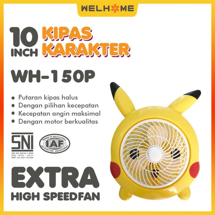 Jual Kipas Angin Kotak Box Fan Karakter Pokemon 10 Inch WELHOME WH-150P ...