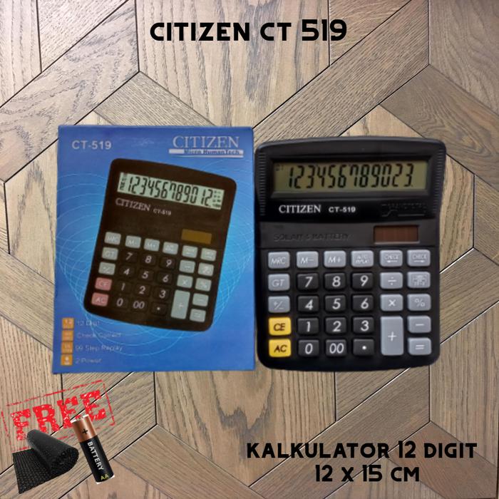 Jual Kalkulator Minimalis Ukuran 12 x 15 cm Polos Hitam Citizen CT 519 - Kota Surakarta - Jam ...