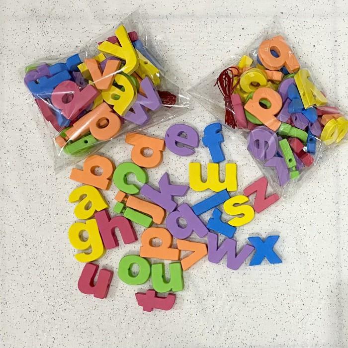 Jual Paket Meronce Alphabet Huruf Foam - Lacing Beads Alphabet ...