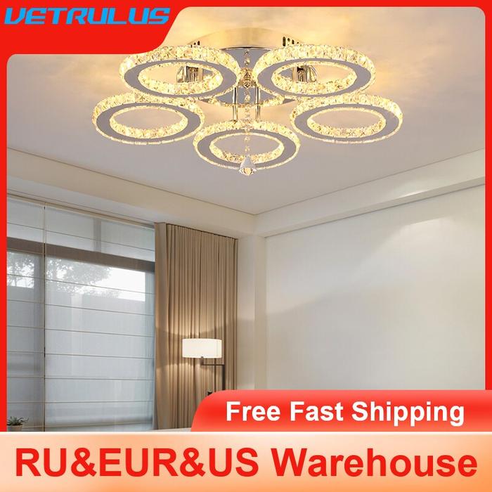 Jual SWA Modern Led Chandelier K9 Crystal Ceiling Light Lamp Fixture ...