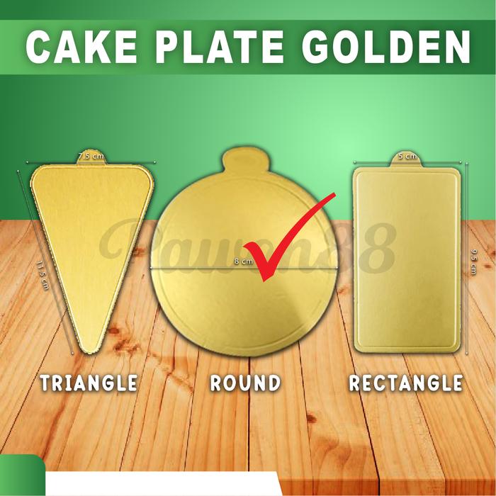 Jual Tatakan Alas Kue Cake Slice GOLD (Bulat, Persegi, Segitiga ...