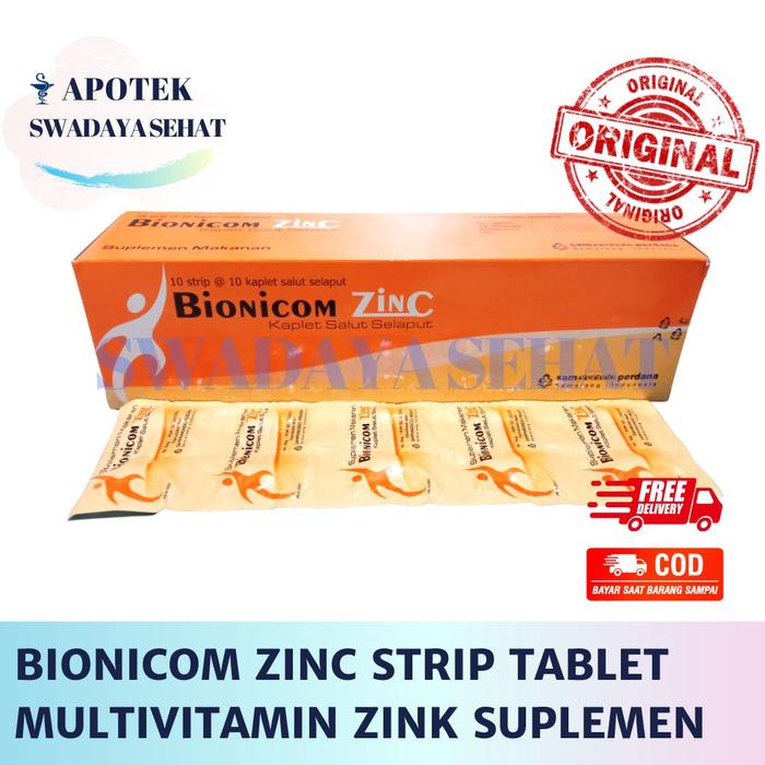 Jual BIONICOM ZINC STRIP TABLET - Suplemen Multivitamin Zinc - Kab ...