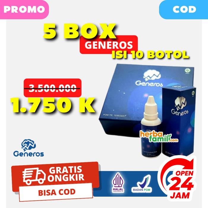 Jual 5 BOX GENEROS 100 ORIGINAL 5 BOX Vitamin Nutrisi Otak Anak Speech ...