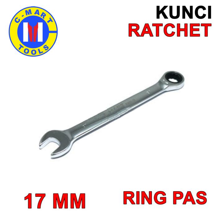 Promo C-MART Kunci Ring Pas 17 mm Wrench Ratchet 17mm Kombinasi Bolak ...