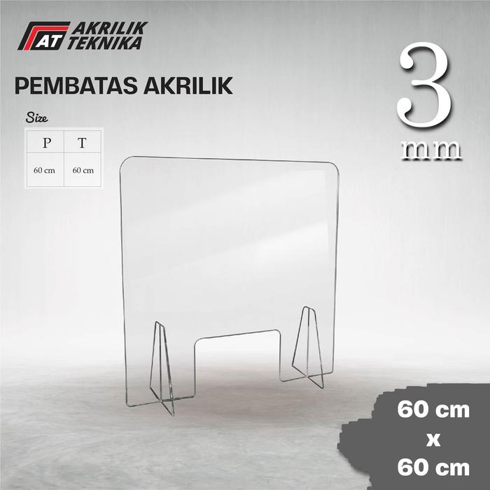 Jual Partisi / Sekat / Pembatas Meja Akrilik Table Divider 60 X 60 X ...