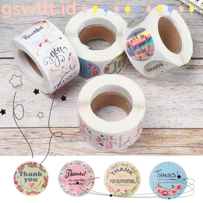 Jual Gswltt Thank You Stiker Stationery Label Kemasan Bulat Label ...