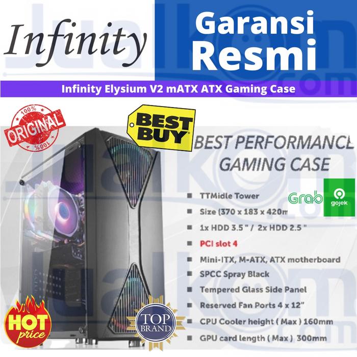 Jual CASING GAMING PC INFINITY ELYSIUM V2 MATX ATX TEMPERED GLASS ...